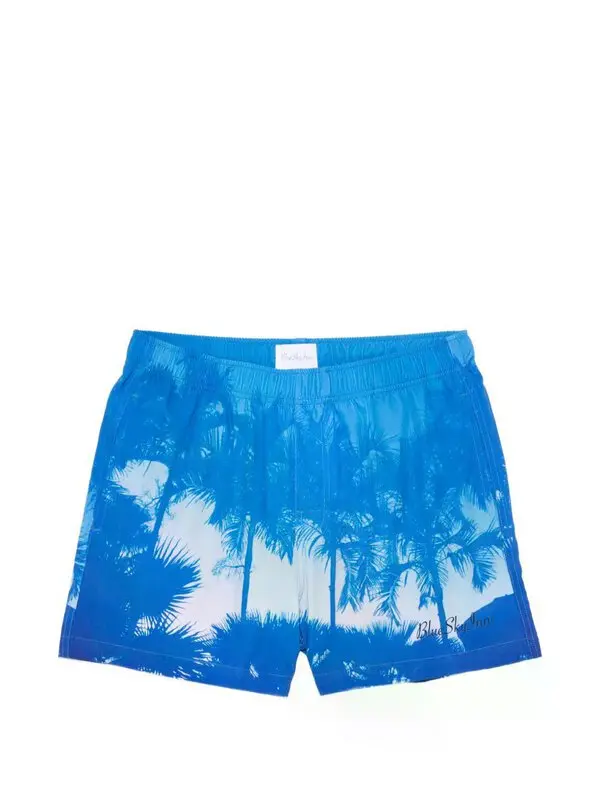 BLUE SKY INN Palm Print Swim Shorts - Blue