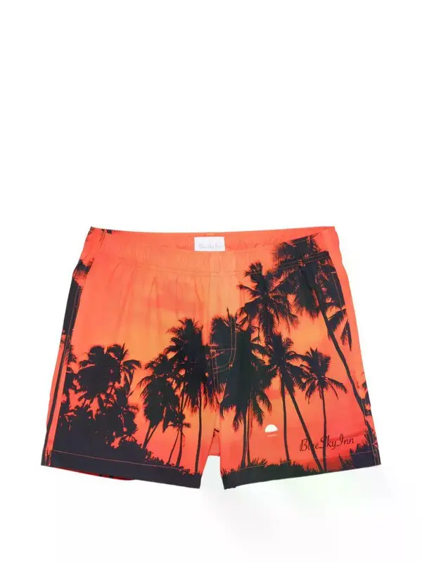 BLUE SKY INN Sunset Palms Swim Shorts - Orange