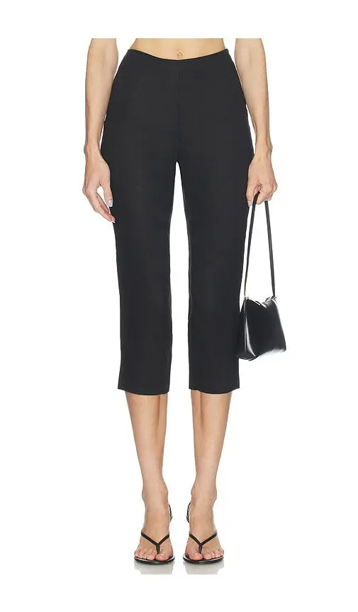 AEXAE Linen Capri Pant - Black
