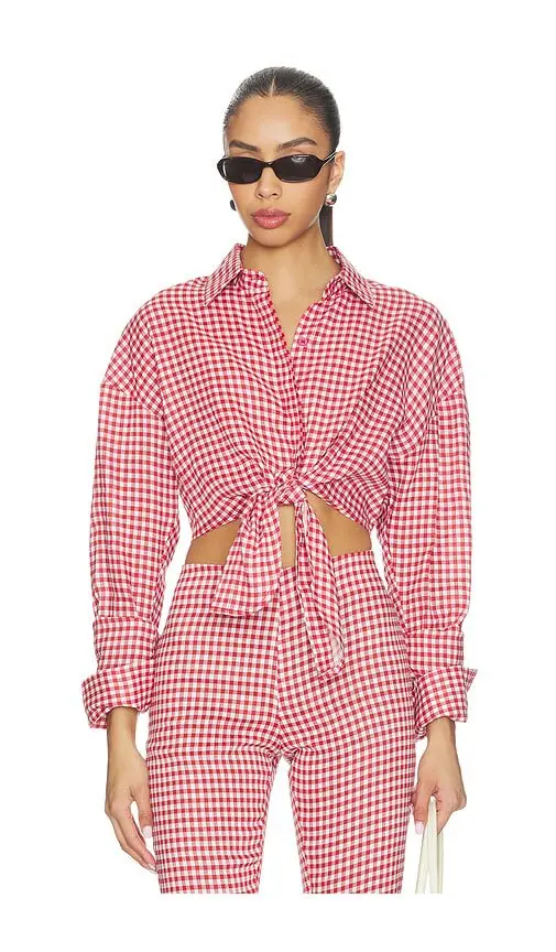 AEXAE Linen Tie Top