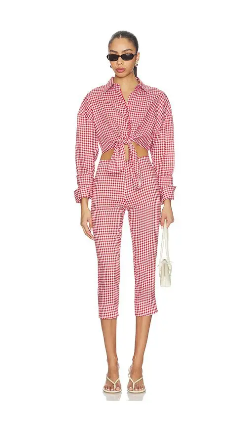 AEXAE Linen Tie Top