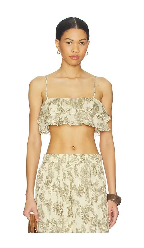 Hemant & Nandita Ruffle Tiered Chiffon Top