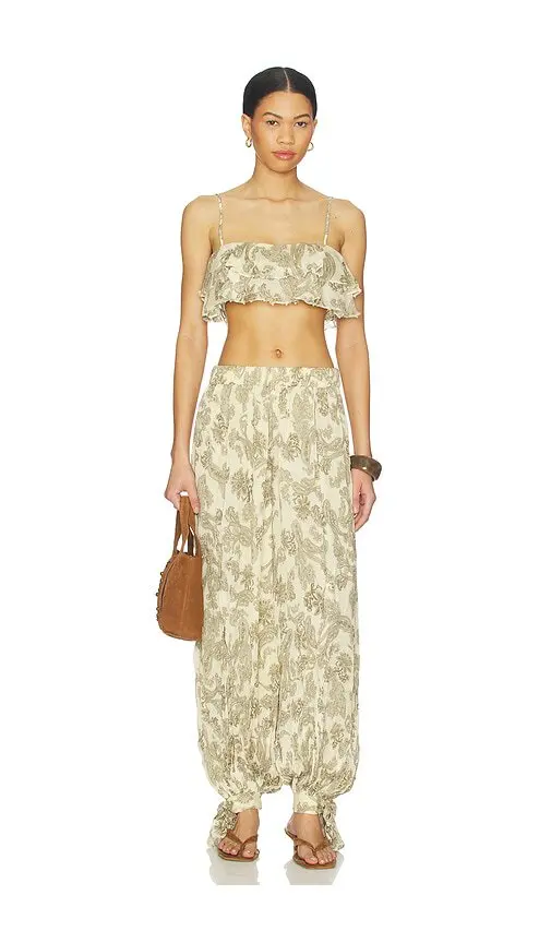 Hemant & Nandita Ruffle Tiered Chiffon Top