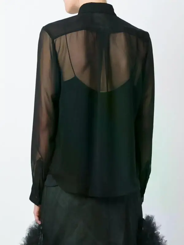 Noir Kei Ninomiya Pvc Appliqué Sheer Shirt