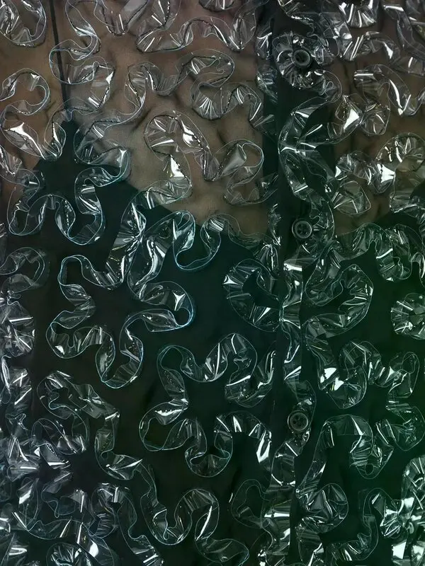 Noir Kei Ninomiya Pvc Appliqué Sheer Shirt