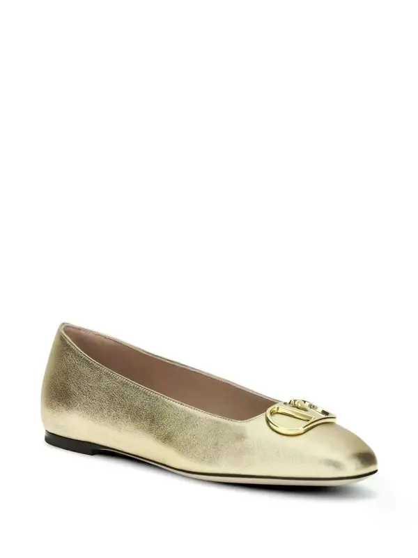 Valentino Garavani Vlogo Signature Ballerina Flats - Gold