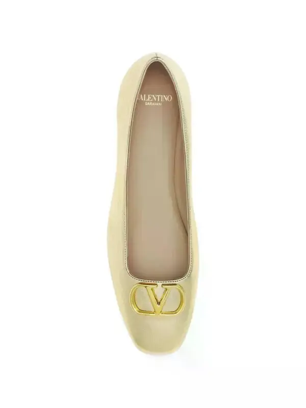 Valentino Garavani Vlogo Signature Ballerina Flats - Gold