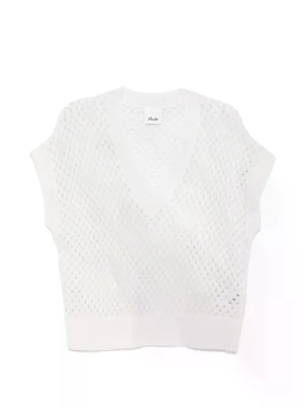 ALLUDE V-neck Vest - White