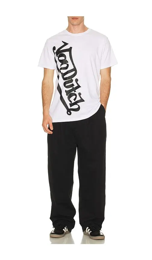 VON DUTCH Vertical Logo Tee In . Also - White