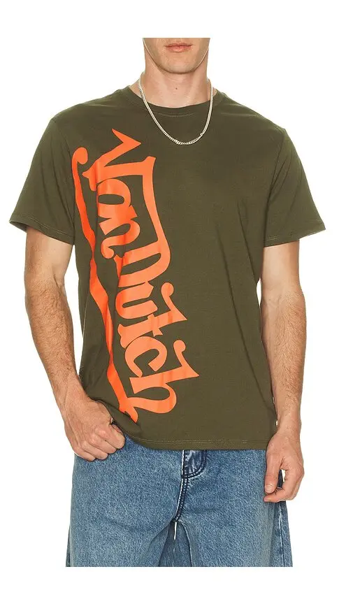 VON DUTCH Vertical Logo Tee In . Also - Olive