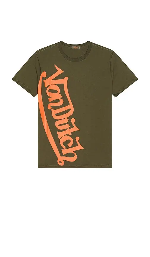 VON DUTCH Vertical Logo Tee In . Also - Olive