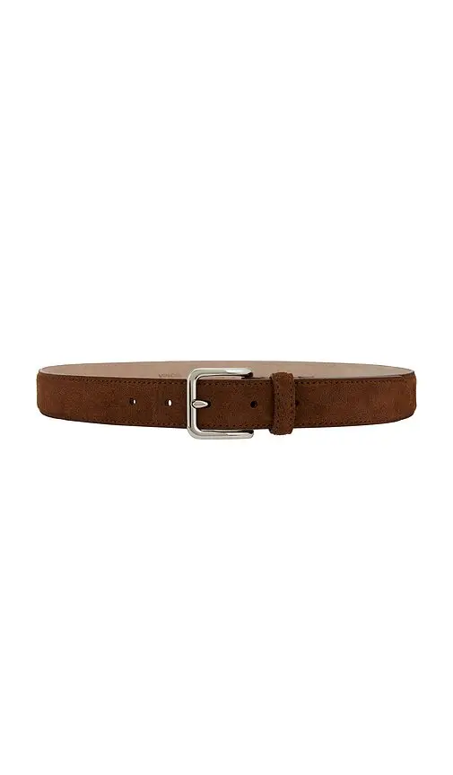Vince 30mm Alex Stitched Suede Belt - Brown