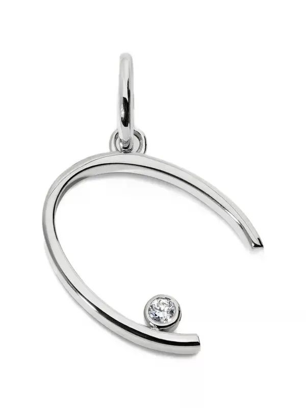 Monica Vinader Solitaire Diamond Initial Pendant - Silver