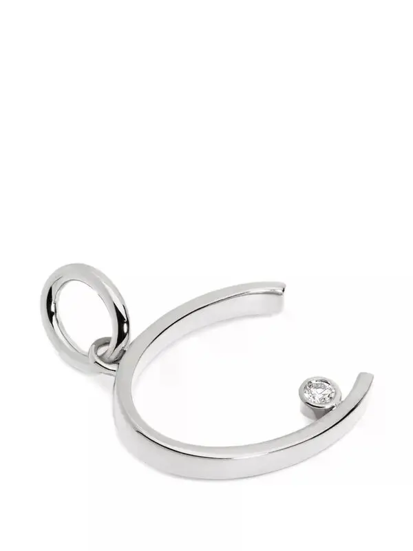 Monica Vinader Solitaire Diamond Initial Pendant - Silver