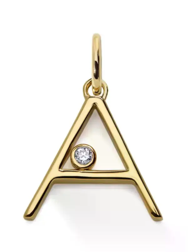 Monica Vinader Diamond Initial Pendant - Gold