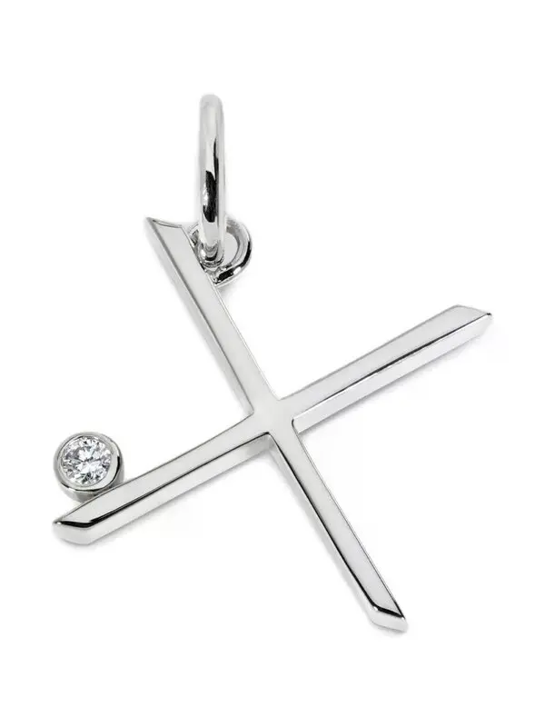 Monica Vinader Solitaire Diamond Initial Pendant - Silver