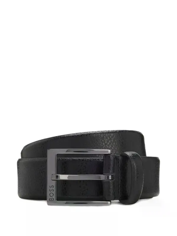 BOSS Logo-buckle Leather Belt - Black