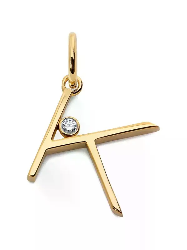 Monica Vinader Solitaire Diamond Initial Pendant - Gold