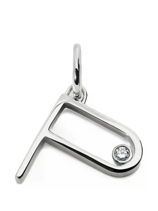 Monica Vinader Solitaire Diamond Initial Pendant - Silver
