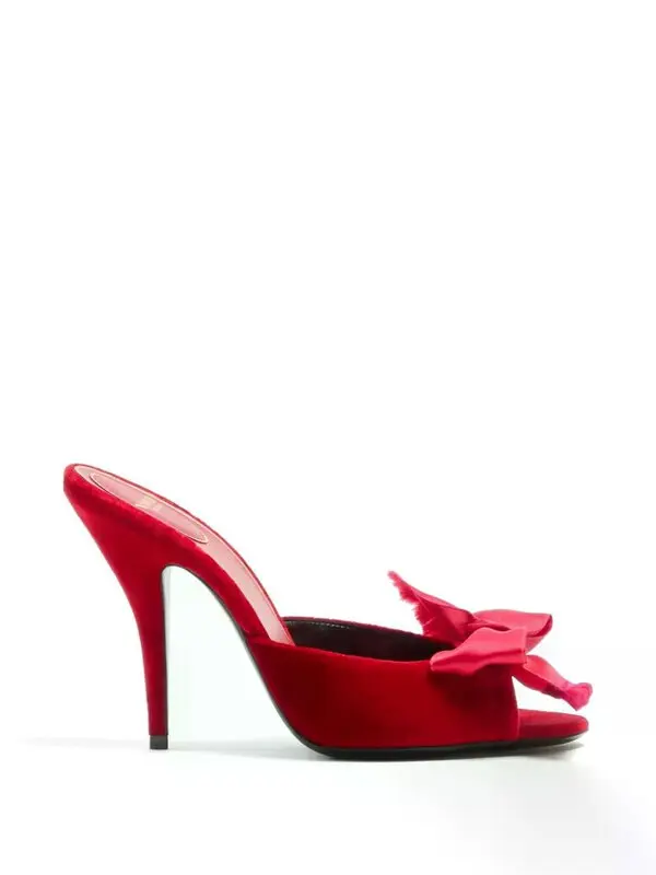 Valentino Garavani Marie A Velvet Slide Sandals - Red