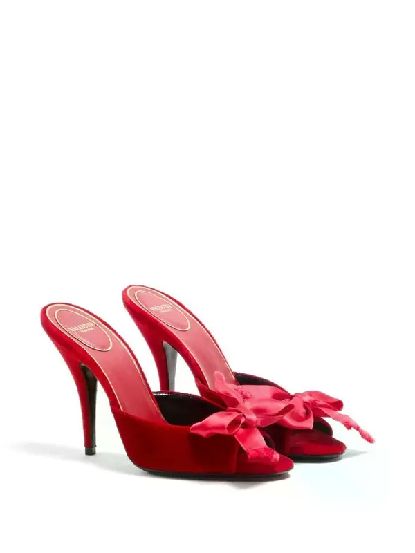Valentino Garavani Marie A Velvet Slide Sandals - Red