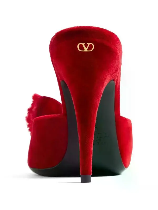 Valentino Garavani Marie A Velvet Slide Sandals - Red