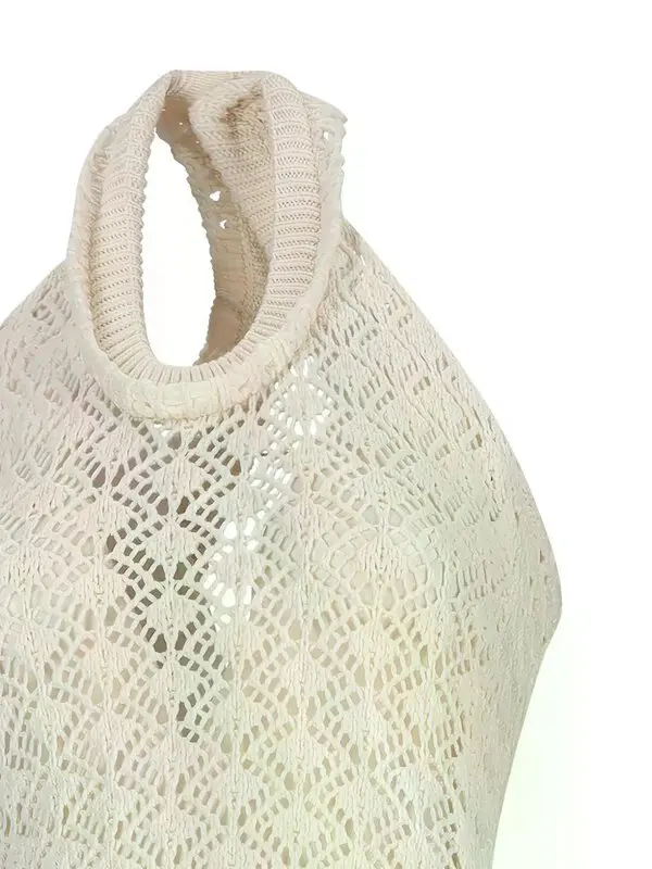Blumarine Halterneck Open Knit Dress