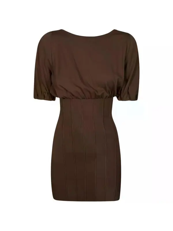 Elisabetta Franchi Knit Mini Dress With Belt