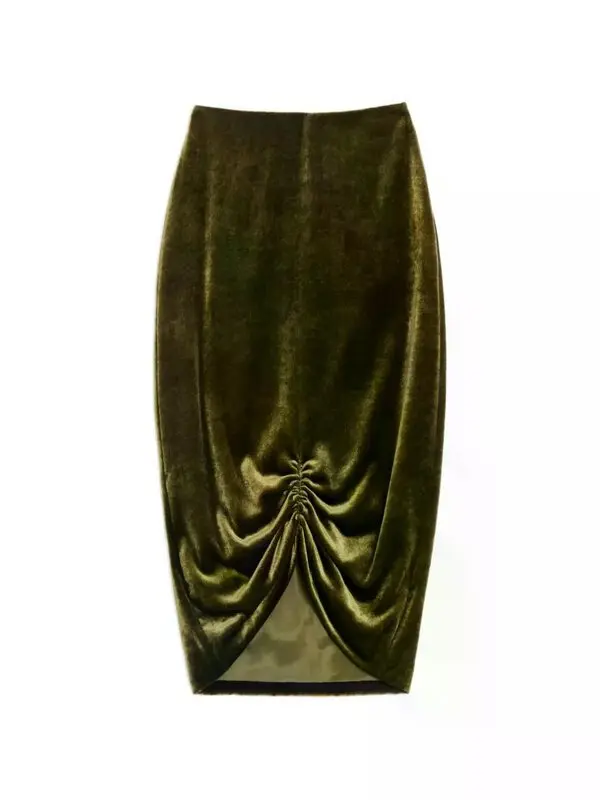 Valentino Garavani Velvet Midi Skirt - Green