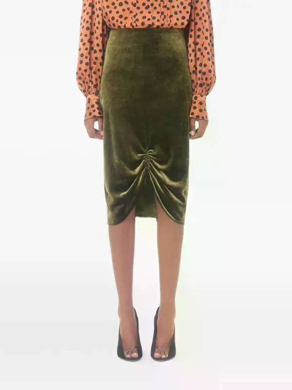 Valentino Garavani Velvet Midi Skirt - Green