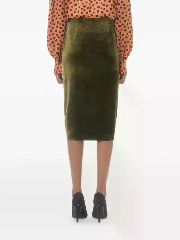 Valentino Garavani Velvet Midi Skirt - Green