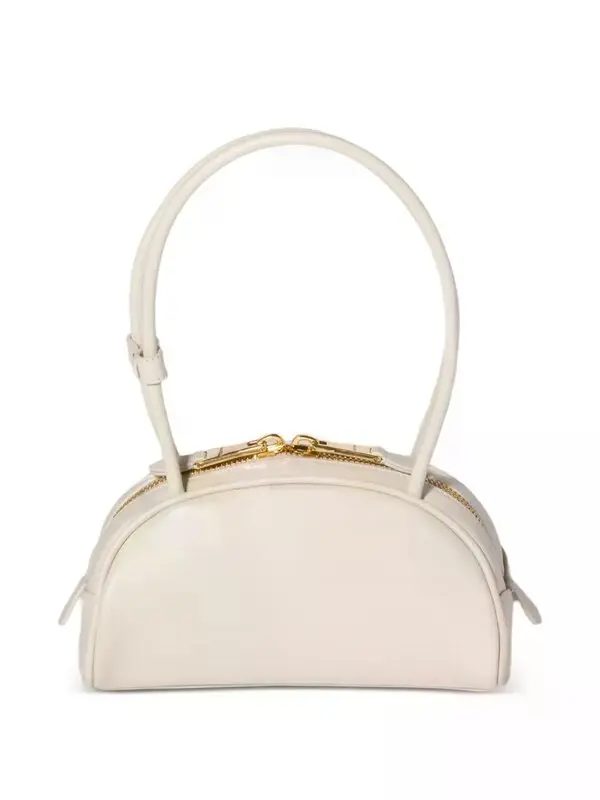 Miu Miu Beau Embossed Logo Shoulder Bag - Neutrals