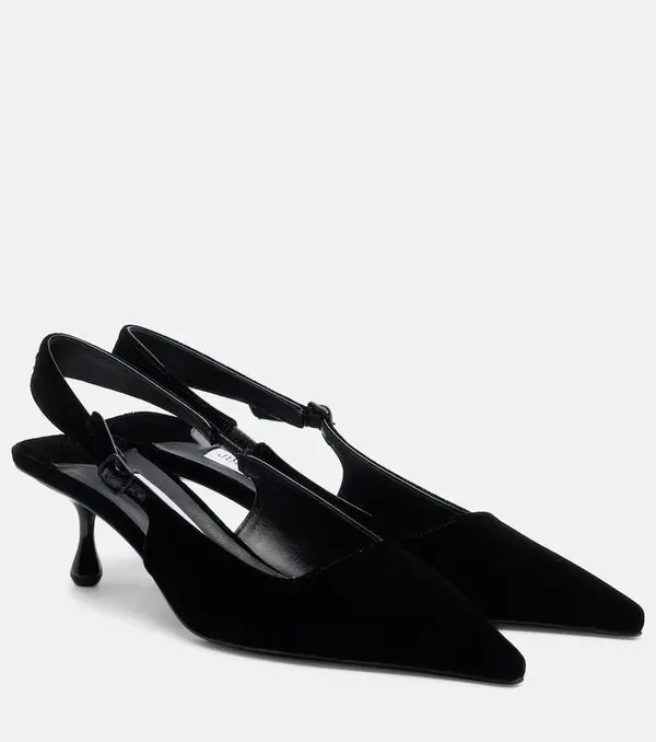 JIMMY CHOO Amel Velvet Slingback Pumps
