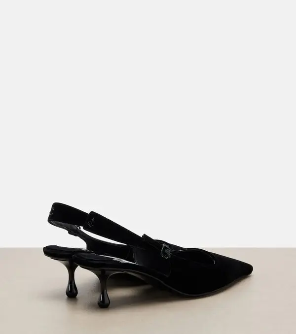 JIMMY CHOO Amel Velvet Slingback Pumps