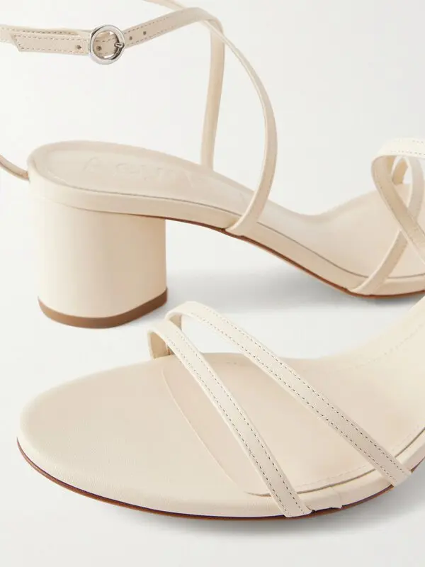 AeydĒ Mirella Leather Sandals - Neutrals