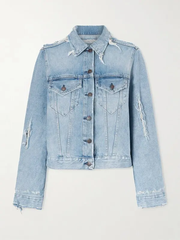 Acne Studios Distressed Organic Denim Trucker Jacket
