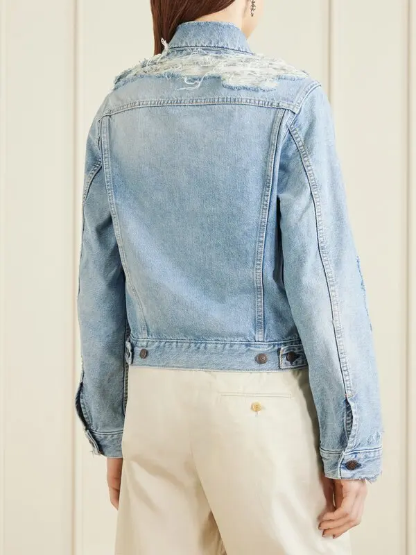 Acne Studios Distressed Organic Denim Trucker Jacket