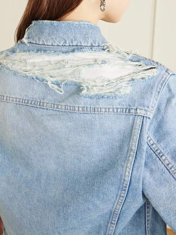 Acne Studios Distressed Organic Denim Trucker Jacket