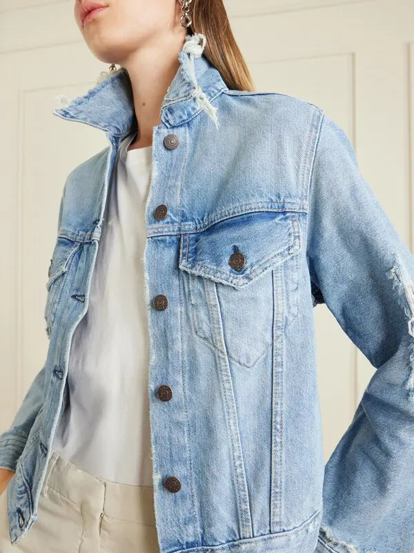 Acne Studios Distressed Organic Denim Trucker Jacket