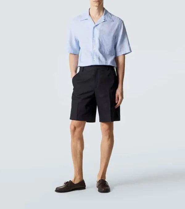 Zegna Cotton And Linen Bermuda Shorts