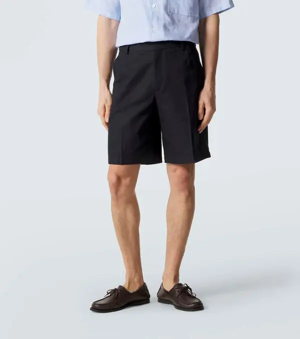 Zegna Cotton And Linen Bermuda Shorts