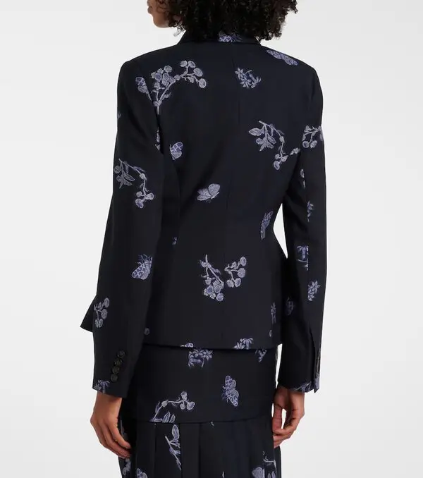 Erdem Wool And Cotton Jacquard Blazer