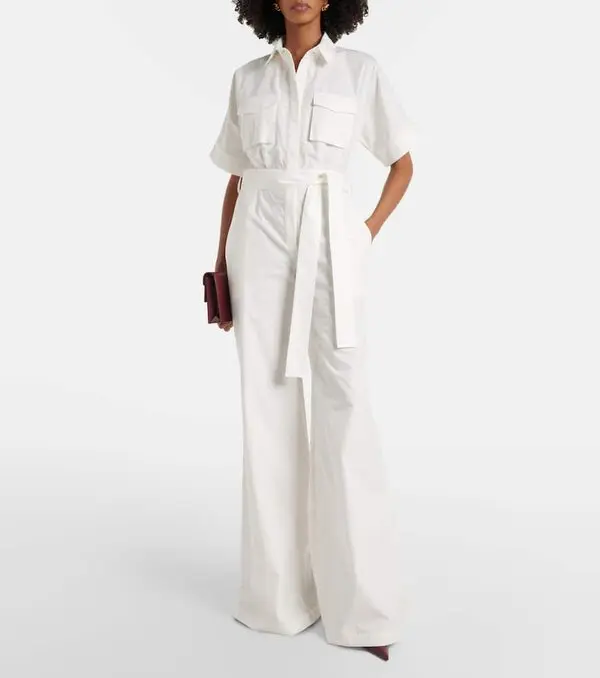 Elie Saab Belted Cotton Jumpsuit
