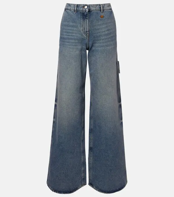 COURREGES Logo Wide-leg Jeans