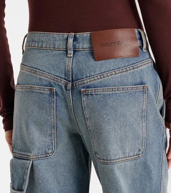 COURREGES Logo Wide-leg Jeans