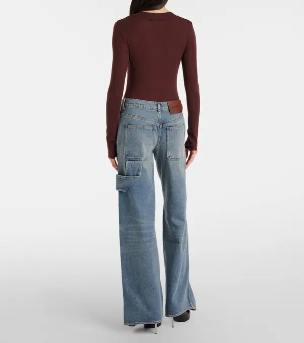 COURREGES Logo Wide-leg Jeans