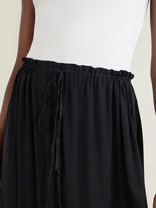Chloé Tiered Silk Crepe De Chine Maxi Skirt - Black