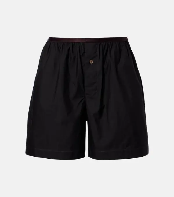 LEMAIRE Cotton And Silk Shorts - Black