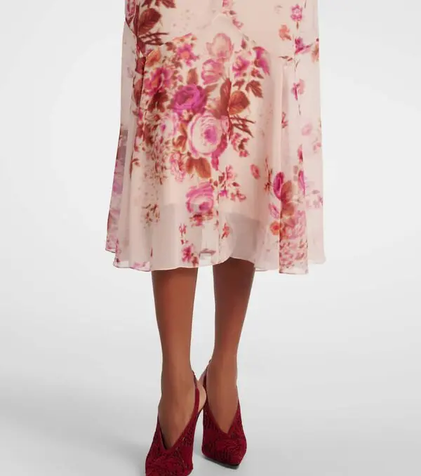 Erdem Floral Silk Midi Dress