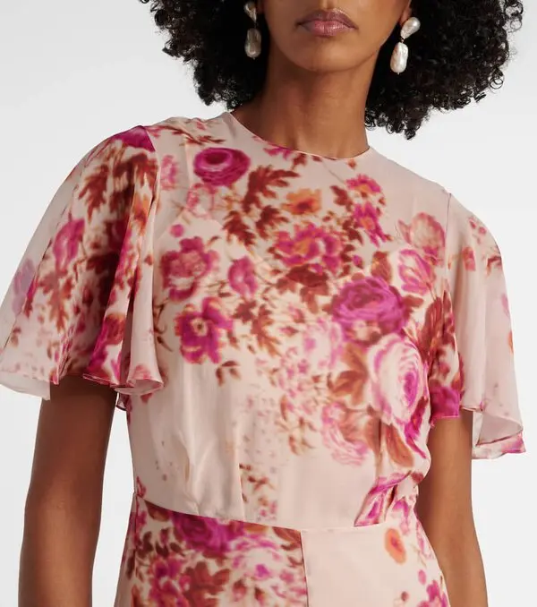 Erdem Floral Silk Midi Dress